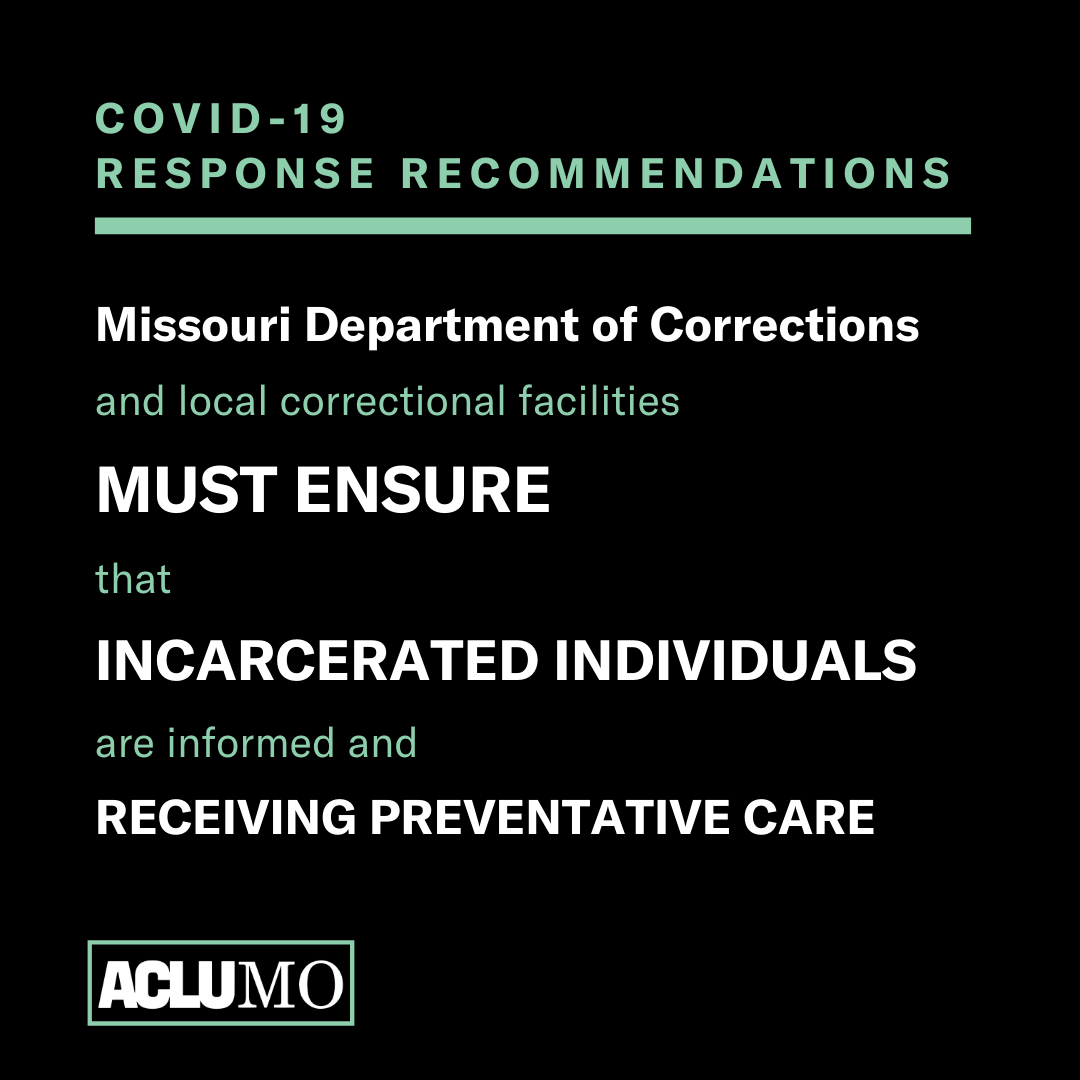 ACLU OF MISSOURI DEMANDS THE RELEASE FROM PRISONS AND JAILS OF ...